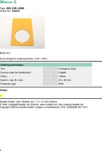 M22-XZK-GB99, Этикетка, аварийная остановка, Английский, Eaton | купить ...