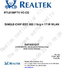 RTL8188FTV-VC-CG, 150Mbps 2400MHz~2483.5MHz WiFi 2450MHz GPIO,USB QFN ...