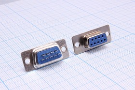 Гнездо D-SUB на кабель, 9 контактов, DB-9F; Q-402ZBL гн D-SUB\ 9HP\каб ...