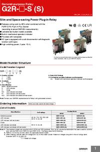 G2R-2-S DC12(S), General Purpose Relay DPDT (2 Form C) 12VDC Coil ...