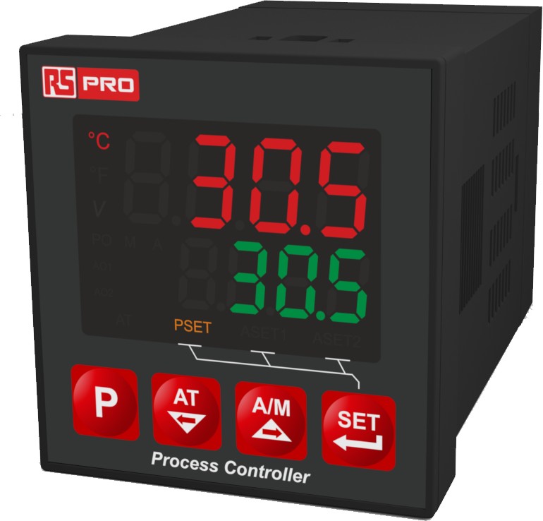 Panel Mount PID Temperature Controller, 48 x 48mm 3 Input, 3 Output ...