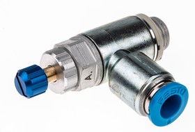 GRLA-1/8-QS-6-RS-D, One-Way Flow Restrictor, Adjustable Sub-Base Mount ...