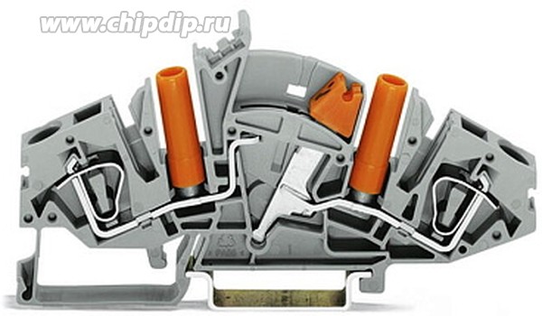 282-821,DIN Rail Mount Terminal Block, 2 Ways, 24 AWG, 10 AWG, 6 mm² ...