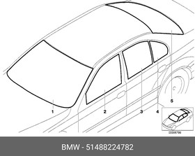 51488224782, Молдинг BMW 5 (E39) стекла ветрового OE | купить в розницу ...