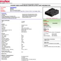 43640-0401, Connector Housing, Single Row, Micro-Fit 3.0 43640, Plug, 4 ...