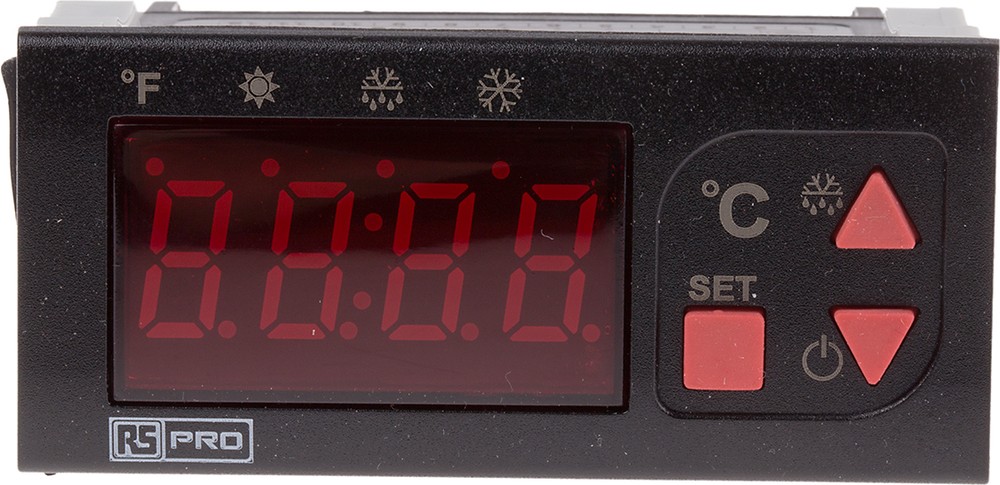 Panel Mount On/Off Temperature Controller, 77 x 35mm 1 Input, 2 Output ...