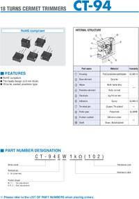 CT-94EW102, 10% 1k SIP-3P,9.6x4.8mm Potentiometers, Variable Resistors ...