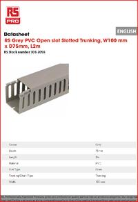 Grey Slotted Panel Trunking - Open Slot, W150 mm x D75mm, L2m, PVC ...