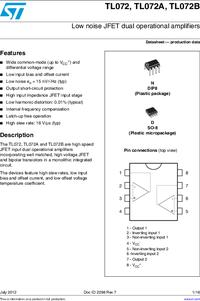 TL072CDT, 2х канальный, малошумящий операционный усилитель с входным ...
