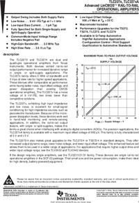 TLC2272CDR, Операционный усилитель, КМОП, Rail-to-Rail, 2-канальный, 2 ...