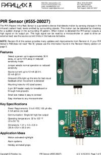 555-28027, PIR Infared Measurement Sensor Module, Parallax | купить в ...