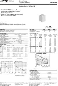 PB114012, Реле 1 переключ. 12VDC, 10A/250VAC SPDT, TE Connectivity ...
