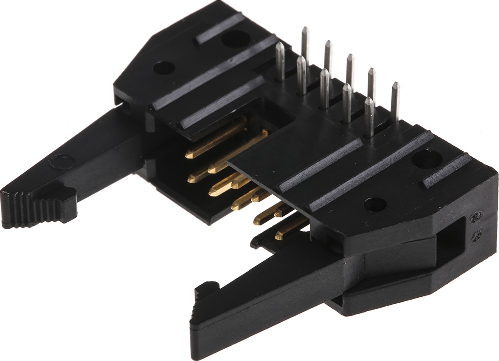 5499786-1, AMP-LATCH Series Right Angle Through Hole PCB Header, 10 ...
