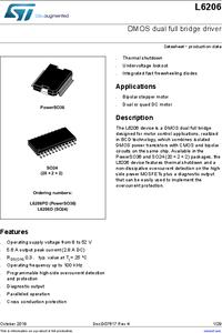 L6206PD, IC: driver; H-bridge; motor controller; PowerSO36; 2.8A; Ch: 4 ...
