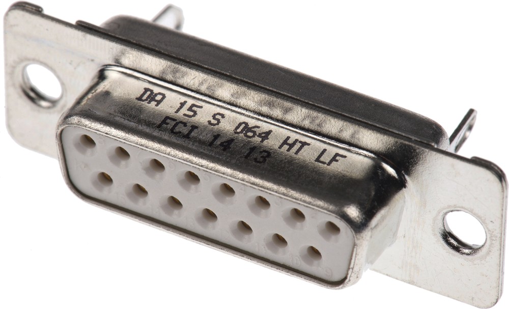 DA15S064HTLF, 15 Way Panel Mount D-sub Connector Socket, 2.74mm Pitch ...
