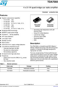 E-TDA7560, Усилитель низкой частоты, класс AB, 4 х 45Вт [Flexiwatt-25 ...
