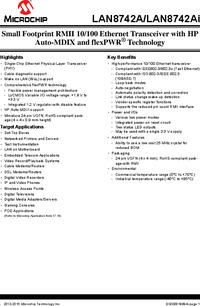 LAN8742A-CZ-TR, Ethernet-трансивер RMII 10/100, HP Auto-MDIX, flexPWR ...