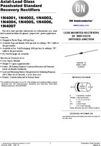 1N4007G, Diode 1000 V 1A Through Hole Axial, ON Semiconductor | купить ...