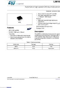 L9616-TR, CAN-трансивер, Half-Duplex [SOIC-8], ST Microelectronics ...