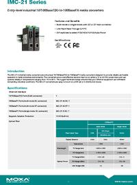 IMC-21-M-ST, Media Converter, Ethernet - Fibre Multi-Mode, Fibre Ports ...
