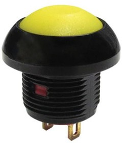 Push Button Switch, Momentary, Panel Mount, 13.6mm Cutout, SPST, 50V dc ...