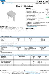 BPW34, PIN фотодиод 430...1010нм, Vishay | купить в розницу и оптом