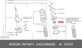 543254M400, Подшипник опорный NISSAN: ALMERA (N15/N16) | купить в ...