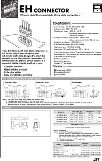EHR-6, EH Female Connector Housing, 2.5 mm Pitch, 6 Way, 1 Row Straight ...