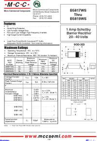 B5819WS-TP, 10A 40V 600mV@1A 1A SOD-323 Single Diodes ROHS – купить ...