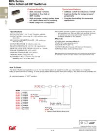 BPA01B, DIP Switches / SIP Switches SPST 0.1A 24VDC 1POS SIDE ACTUATED ...