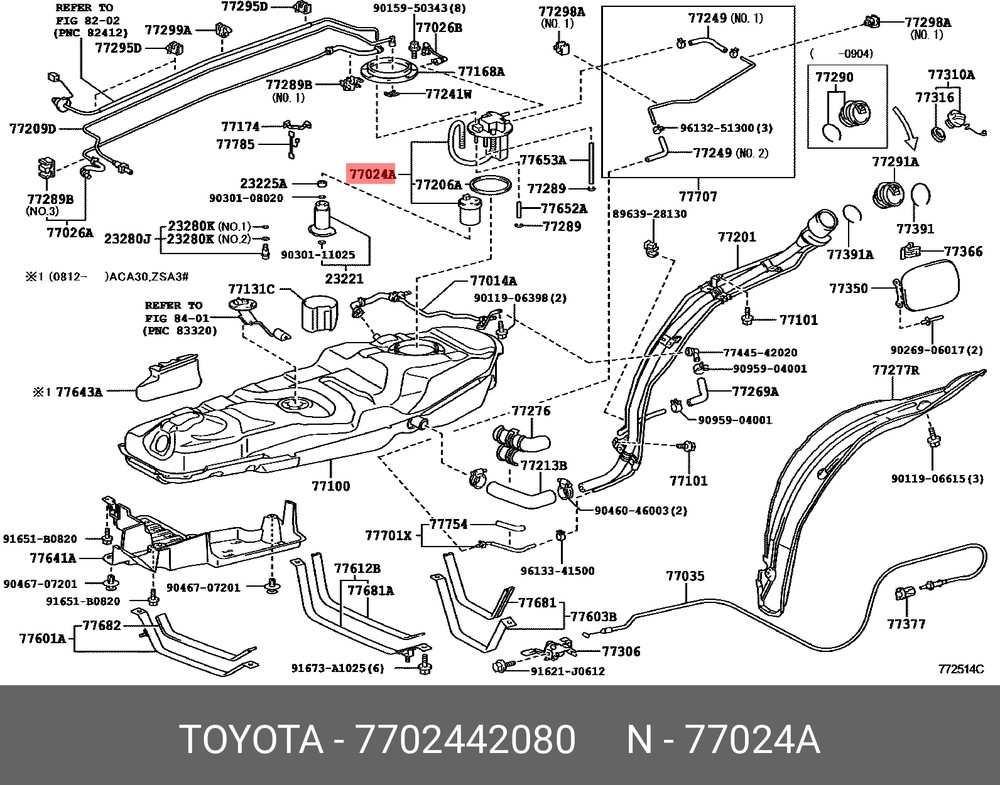 7702442080, фильтр топливный!\Toyota RAV4 2.4 2AZ-FE ACA3# 08 – купить ...