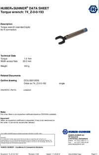 22645085, Cable Gland Wrench Installation Tool, HUBER+SUHNER | купить в ...
