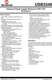 USB3340-EZK-TR, USB интерфейс, USB PHY Приемопередатчик, USB 2.0 [QFN ...