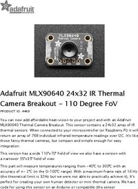 4469, Camera Development Tools Adafruit MLX90640 24x32 IR Thermal ...