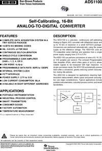 ADS1100A0IDBVT, Аналогово-цифровой преобразователь (АЦП) SOT23-6, Texas ...