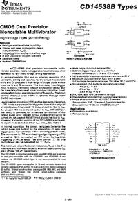 CD14538BE, Двойной прецизионный моностабильный мультивибратор, CMOS ...