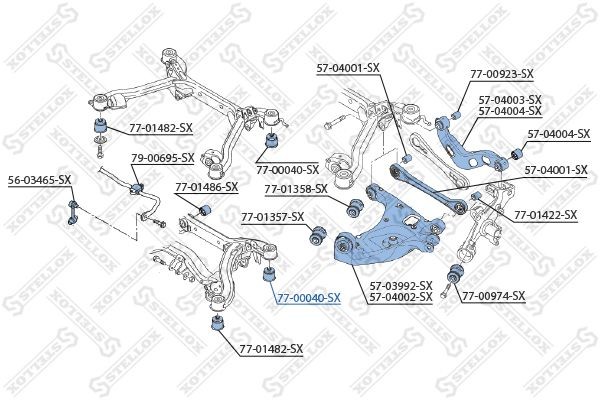 7700040SX, Сайлентблок зад. Балки зад. AUDI A4 ALL 01 [8E0505145AP ...