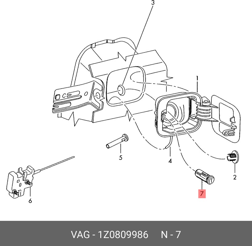 1Z0809986, Сердцевина замка двери Skoda Octavia (A5 1Z-) 2004-2013 ...