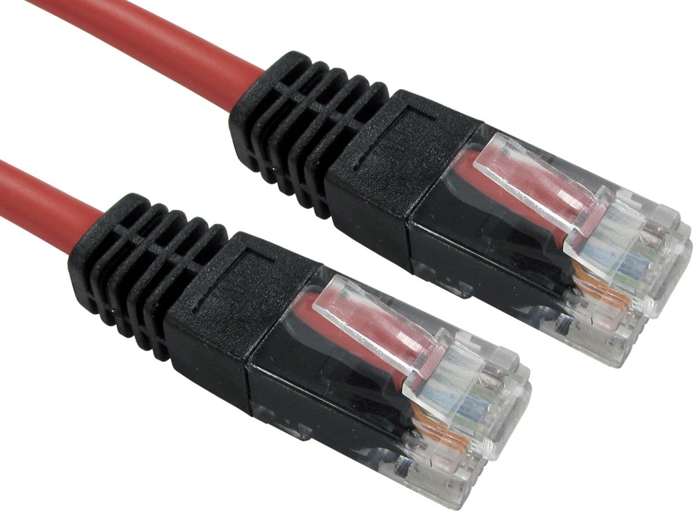 3m Cat5e, Red RJ45 to Male RJ45 Male, UTP Unshielded, Terminated PVC ...