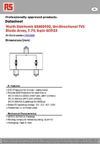 82400102, ESD Protection Diodes / TVS Diodes WE-TVS High Speed 5uA 5VDC ...