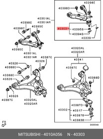 4010A056, Опора шаровая,верхн.рычага пер.подвески, Mitsubishi | купить ...