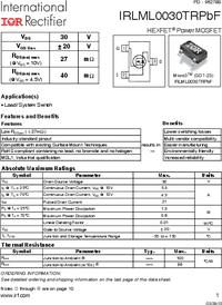 IRLML0030TRPBF, Транзистор N-MOSFET 30В 5.3А 1.3Вт 0.04Ом [SOT-23-3 ...