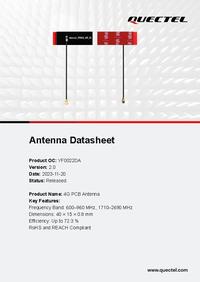YF0022DA, Antennas Embedded Antenna, PCB + Cable, Adhesive mount, 15400 ...