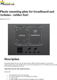 275, Mounting Plate for Arduino and Breadboard, Adafruit | купить в ...