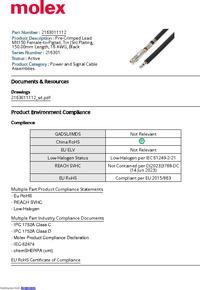 2163011112,Cable Assembly, MX150 Crimp Terminal Socket to Free End, 5.9 ...