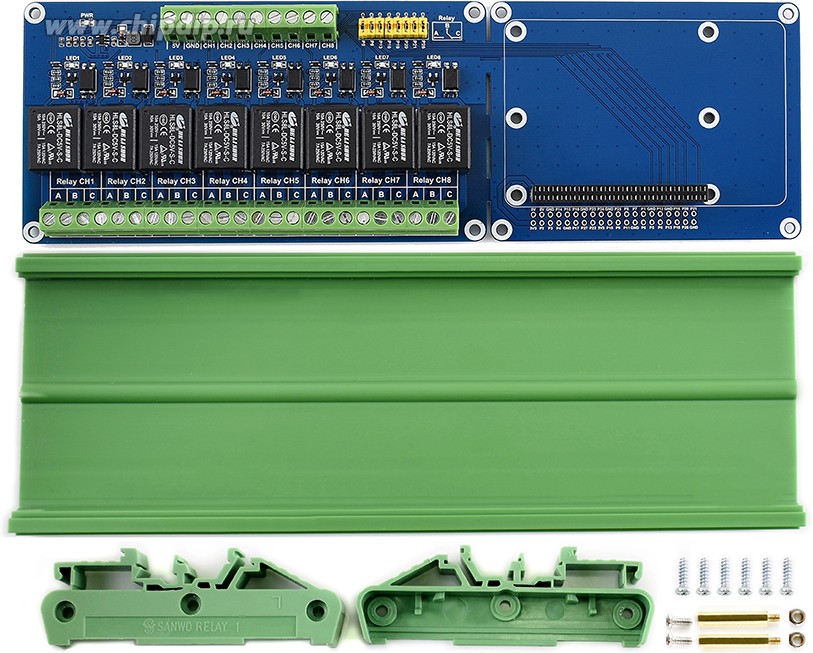 RPi Relay Board (B), Плата расширения (HAT) для Raspberry Pi, 8 ...